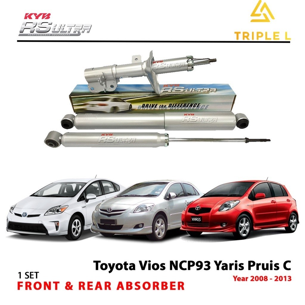 Original Kayaba Toyota Vios NCP93 Yaris Pruis C KYB RS Ultra Front Rear Absorber 333HD03/04 ...