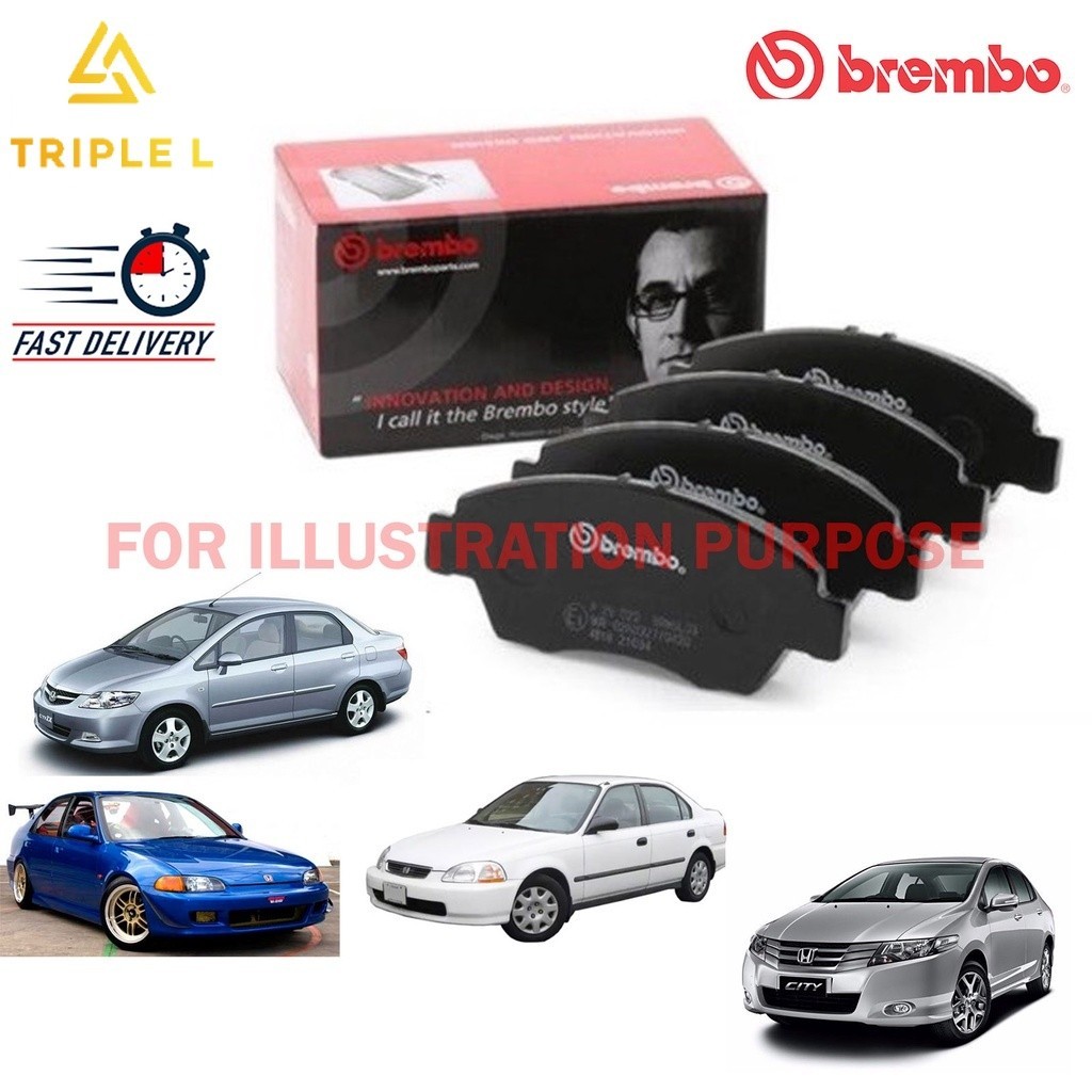 ORIGINAL BREMBO FRONT BRAKE PADS HONDA CIVIC SR4 SO4 1992-2000 CITY SEL ...