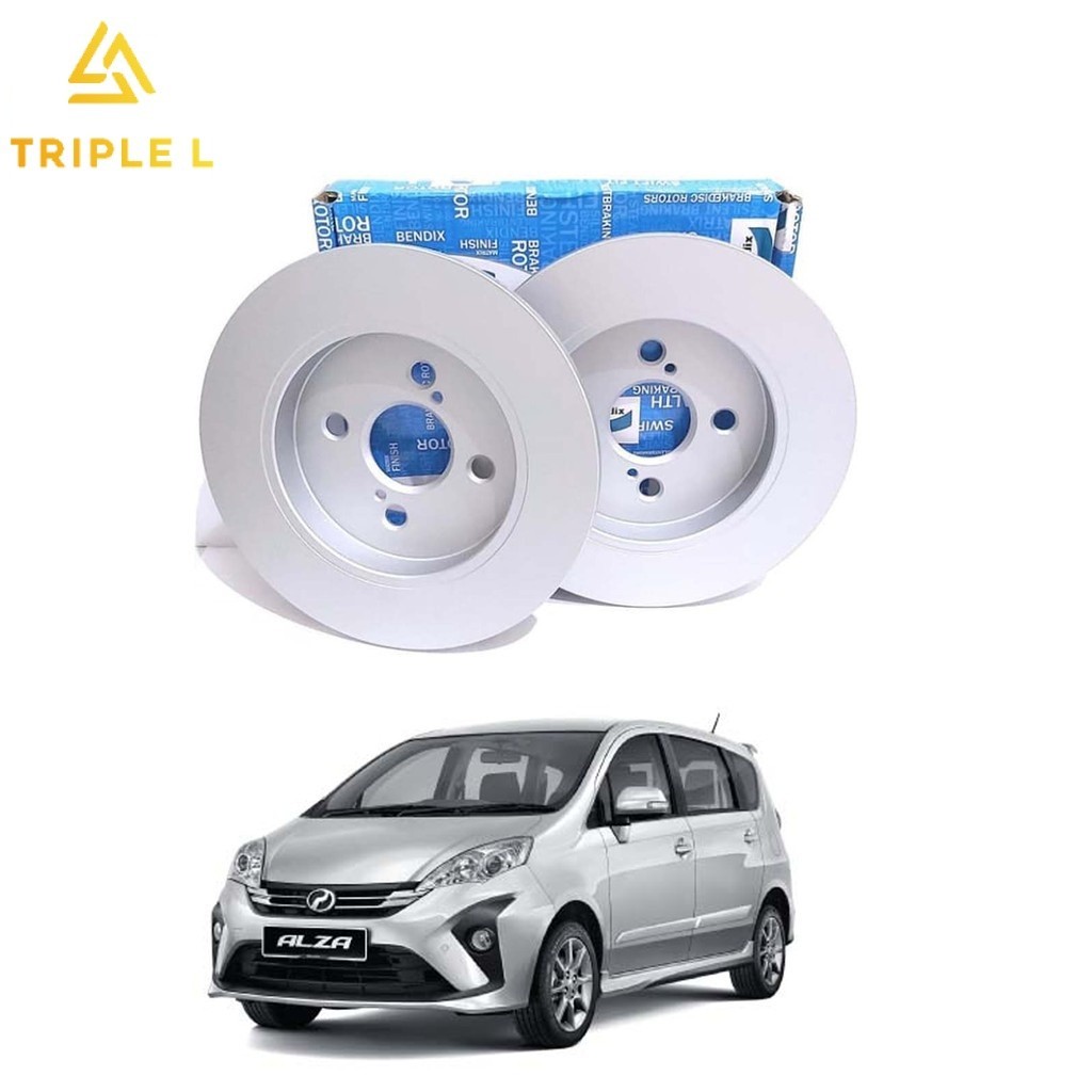 ORIGINAL BENDIX FRONT DISC ROTOR PERODUA ALZA 2009-2013 (1PAIR) (BR9496 ...