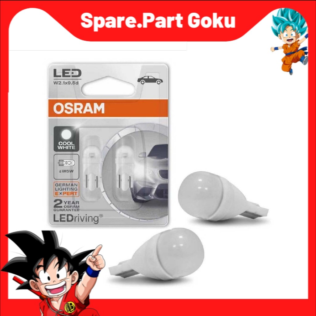 Osram T10 W5W Cool White LED Bulb 4090 6000K 12V (1Set 2pcs) Original ...