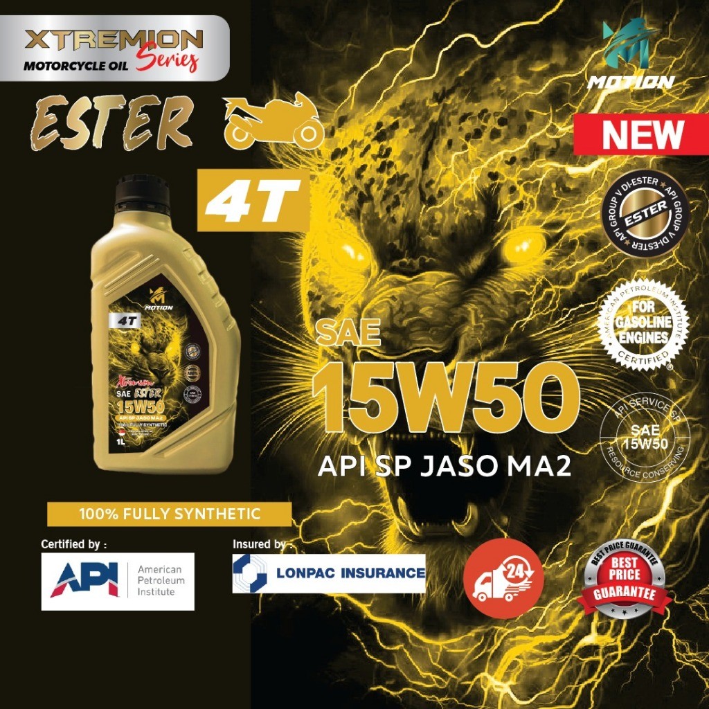 MOTION 4T Ester Xtremion API SP Fully Synthetic Motorcycle Engine Oil ...