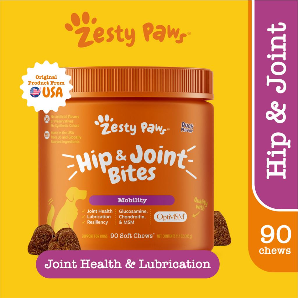 Zesty Paws Hip & Joint Mobility Bites For Dogs Support - Duck Flavor ...