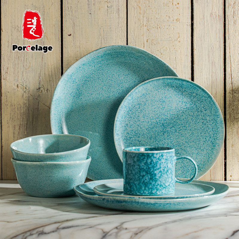 [Porcelage] Slovenia Lake Bled ceramic dinnerware set – Speckled ...