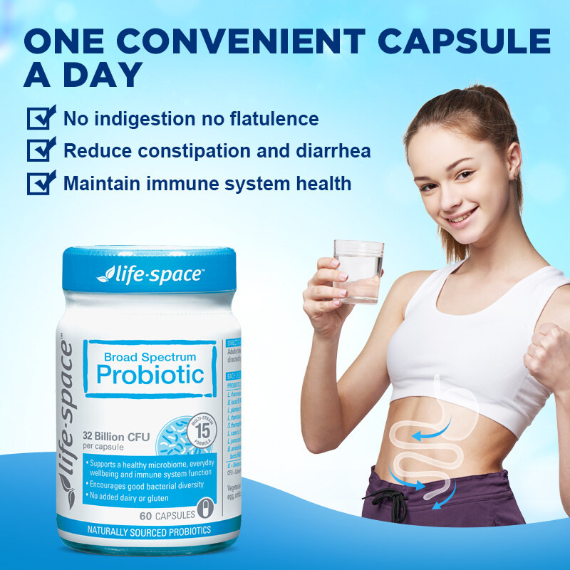 [授权伙伴] [Digestive Health] Life Space Probiotic Broad Spectrum Supplement 60 Caps*2 15in1 ...