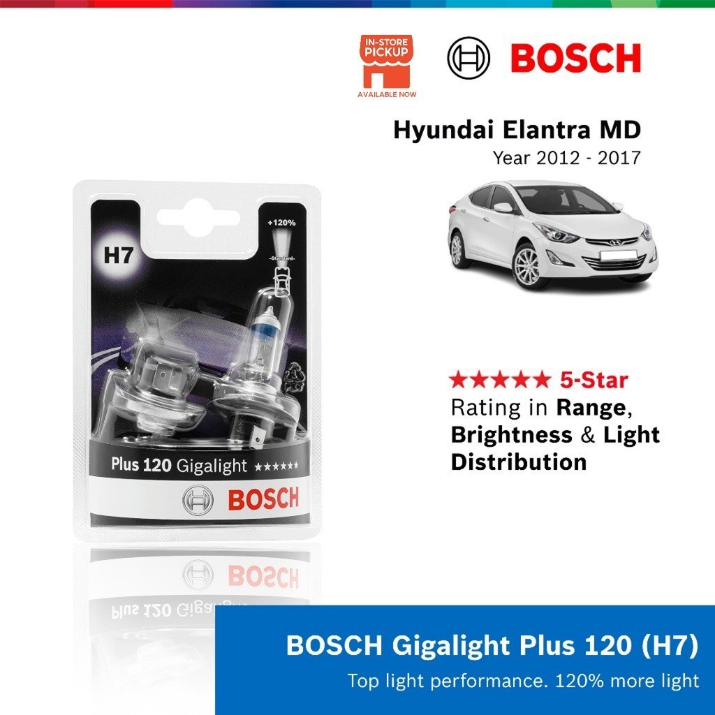 Bosch Plus 120 Gigalight H7 Headlight Bulb for Hyundai Elantra MD 5th ...