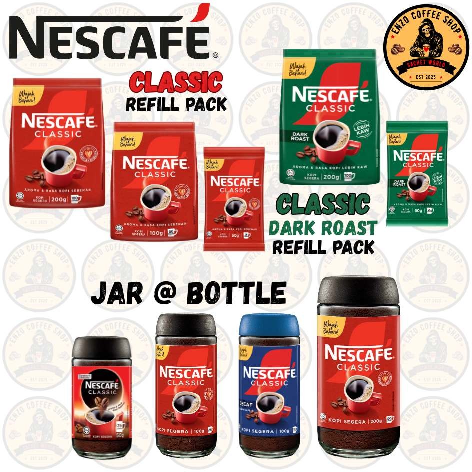 NESCAFE CLASSIC REFILL PACK, JAR, BOTTLE / 50G, 100G, 200G / CLASSIC ...