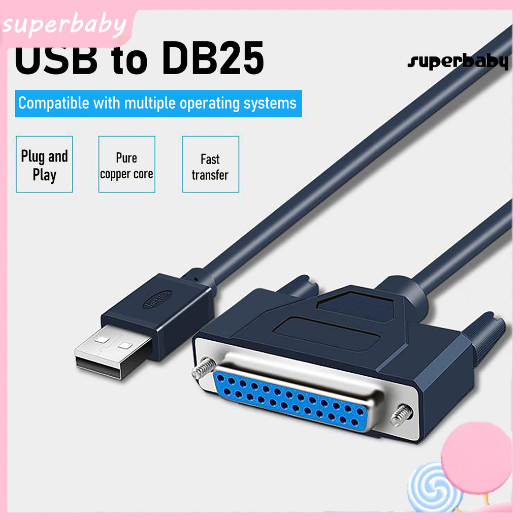 [super]Printer Cable Professional High Speed 1.2m USB to 25 Pin DB25 ...