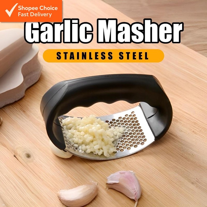 Handheld Garlic Press Stainless Steel Pressure Masher Chopping Manual ...