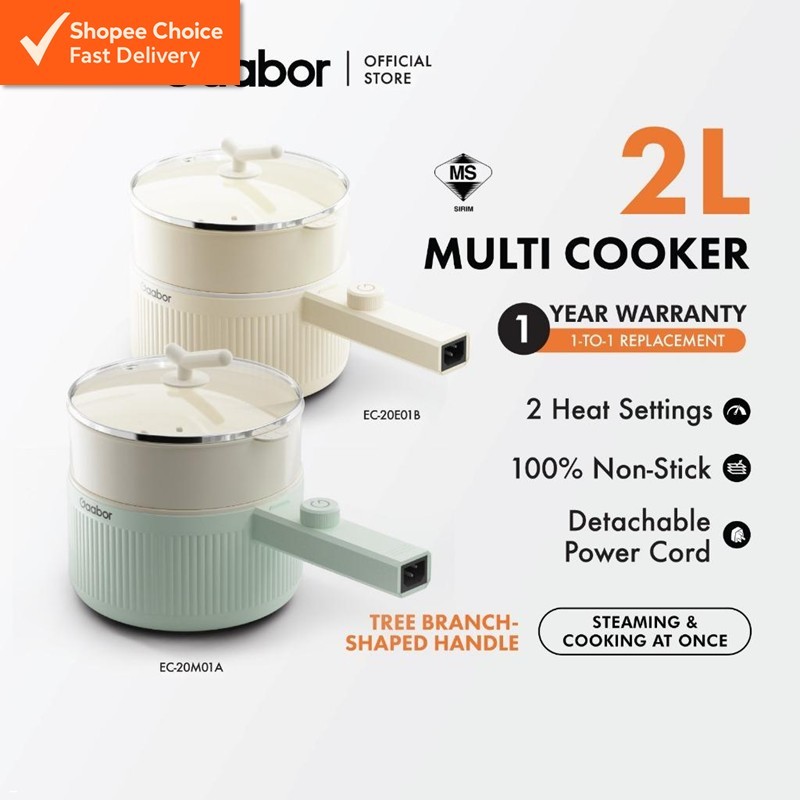 Gaabor 2L Electric Cooker | Multifunction | Skillet Hot Pot | Non Stick ...