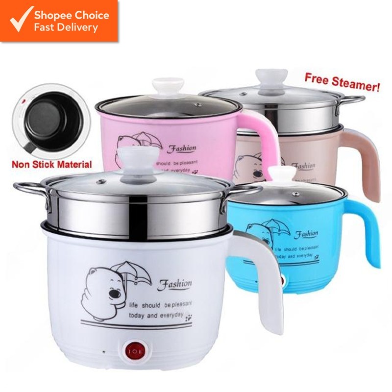 1.8L Electric Cooker + Tray –Non-Stick Mini Rice Cooker for Steamer ...