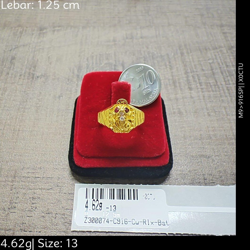 Emas916, Cincin Cw Rlx Batu Rlxx 1.2 cm Pd 300074 P547 13 | Shopee Malaysia