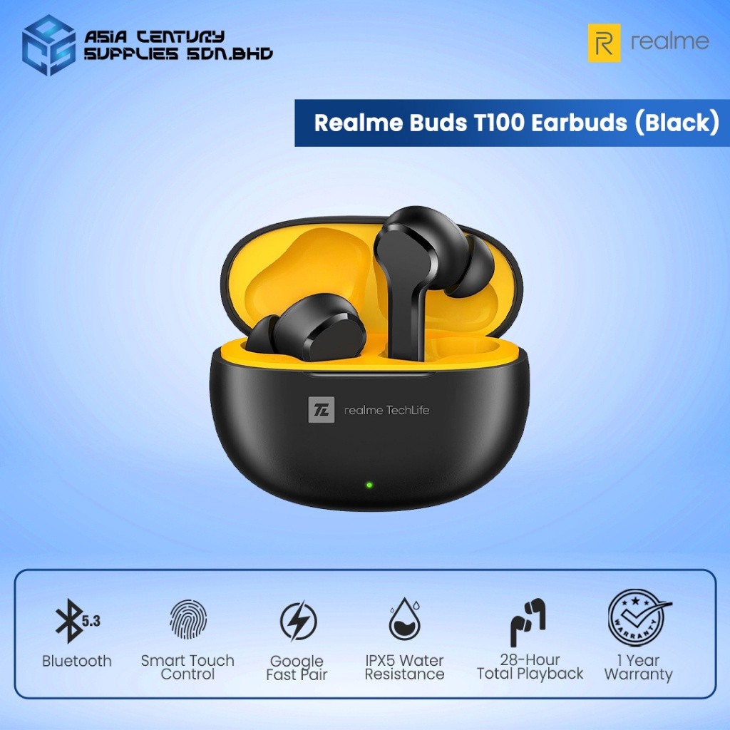 Realme Techlife Buds T100 28 hours Total Playback / Ai Noise ...