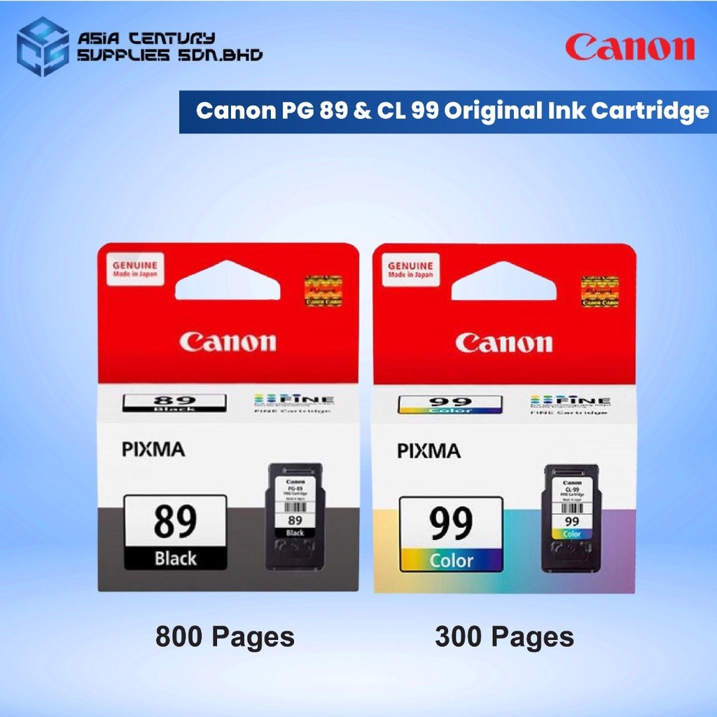 Canon PG-89 (21ML) & CL-99 (12ML) Ink Cartridge/ PG89 CL99 / Canon ...