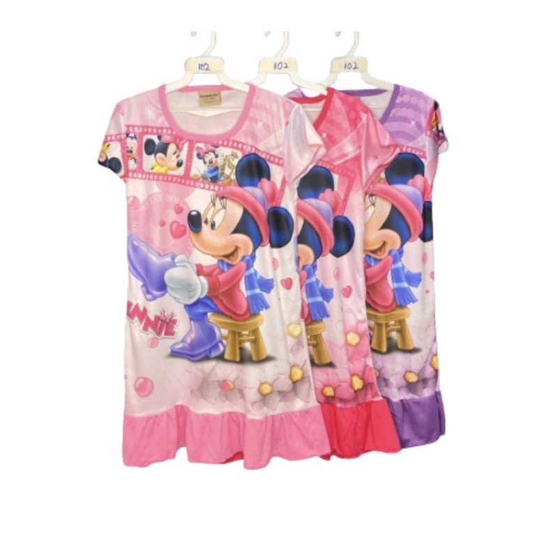 Mickey Mouse Girl Dress Minnie Gown Purple Gaun Pink | Shopee Malaysia