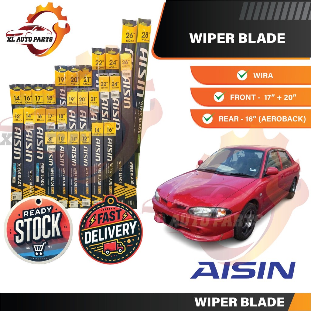 [AISIN] WIPER BLADE - PROTON WIRA [FRONT AND REAR] REAR ONLY FOR WIRA ...