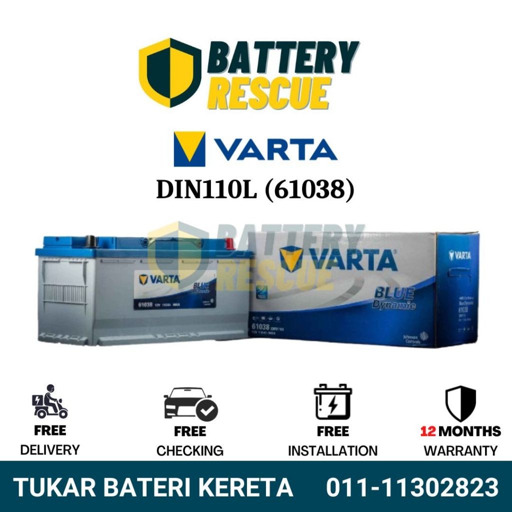 [Installation Provided] DIN110L | DIN110 | 61038 | LN6 | Varta Blue Dynamic MF Car Battery ...