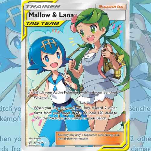 Mallow & Lana #231 star holo trainer art gallery full art tcg ptcg ...