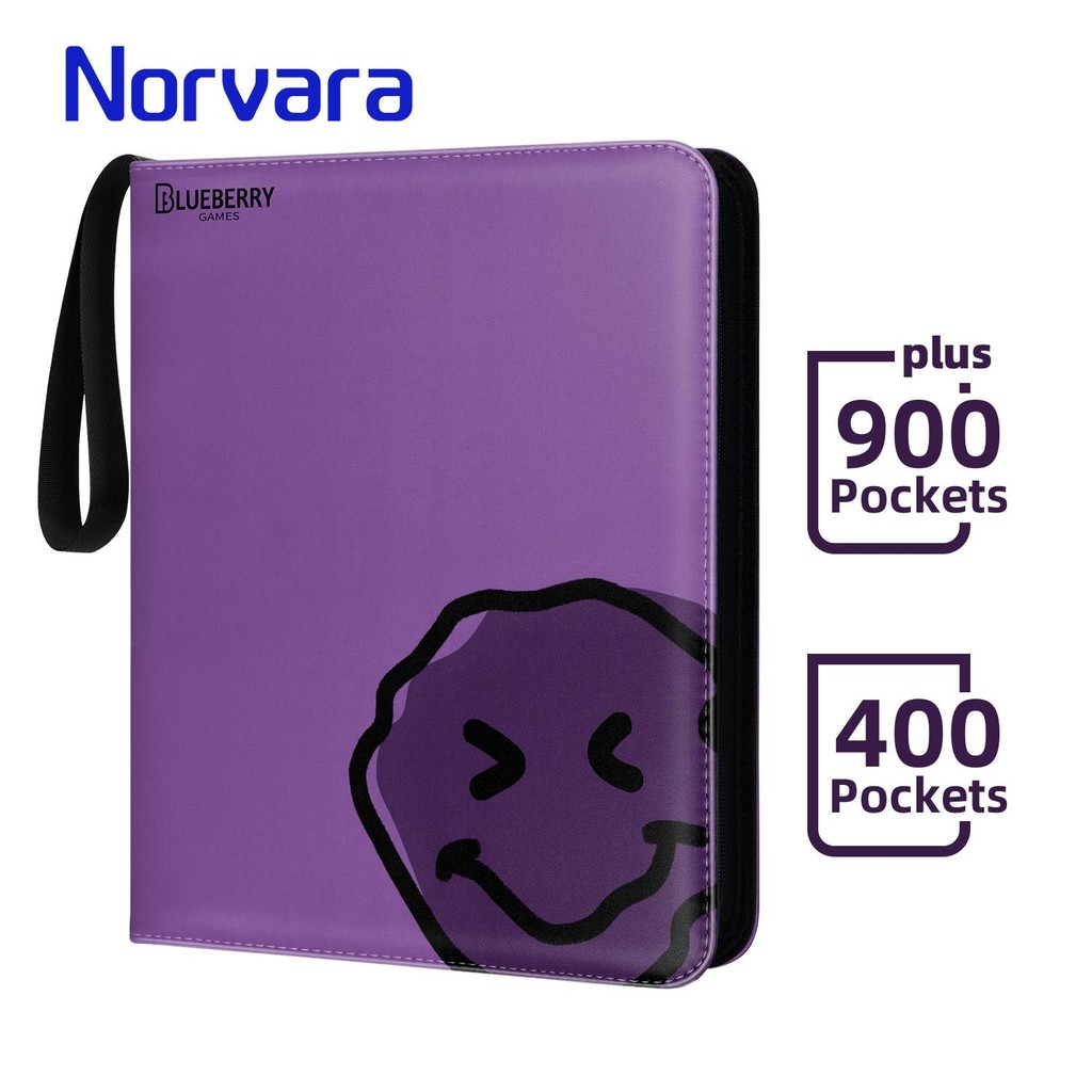 Blueberry Binder Zipper Album 400/900 Pocket Purple Leather Pokemon ...