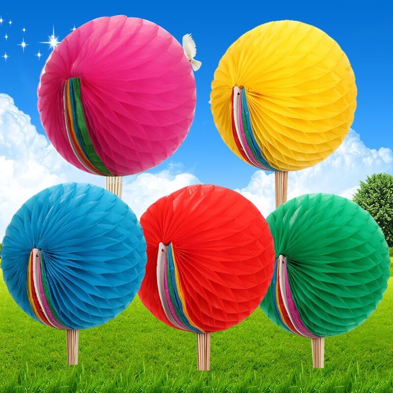 M/Handspring Flower Ball Spherical Color Changing Fan Dance Props Group ...