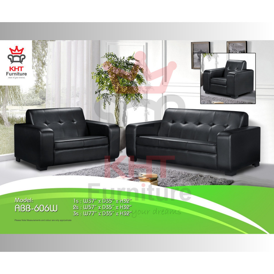 (KL & Selangor) PVC Leather Modern Sofa 1, 2 and 3 Seater Full Set Sofa ...