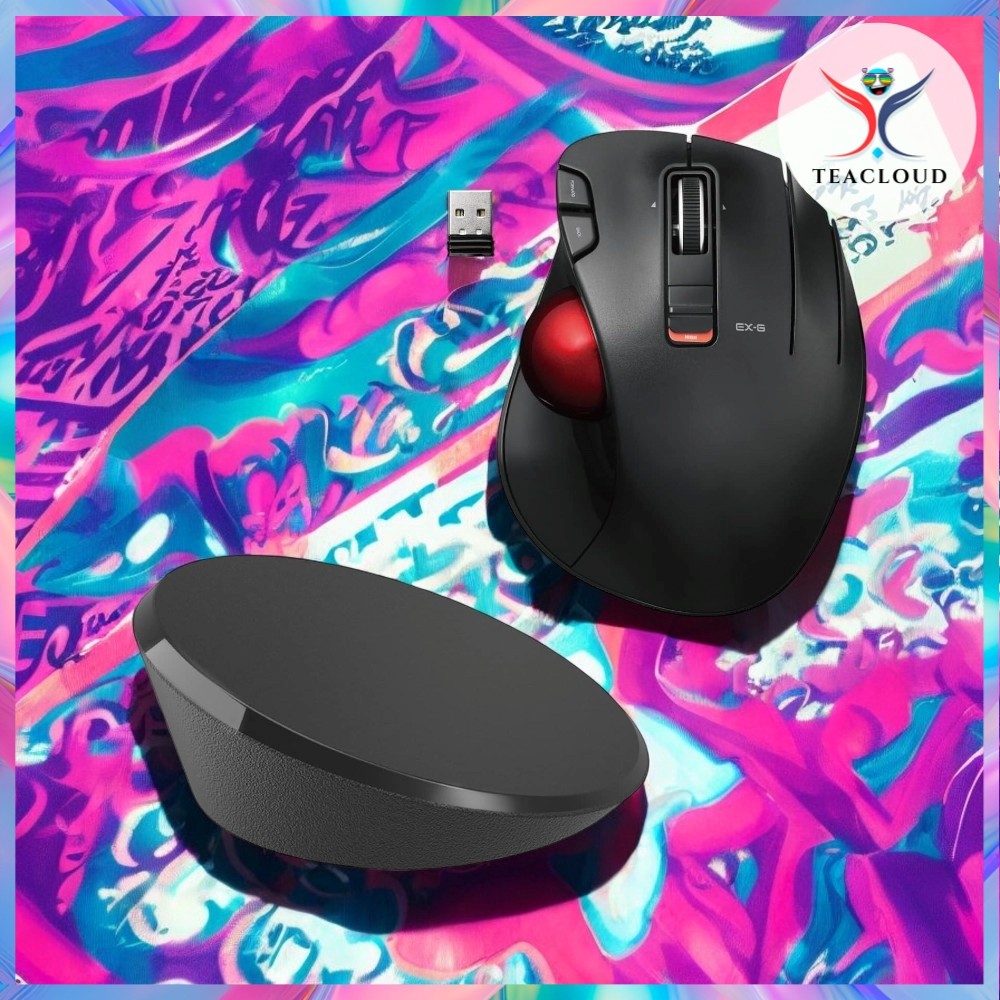 ELECOM Wireless Trackball Mouse - Ergonomic Design with 6 Buttons and Tilt Function, Black ...