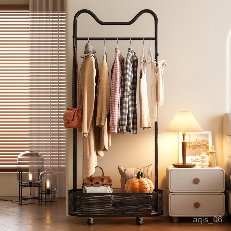 J-H/Cream Style Clothes Rack Floor-standing Bedroom Dirty Laundry ...
