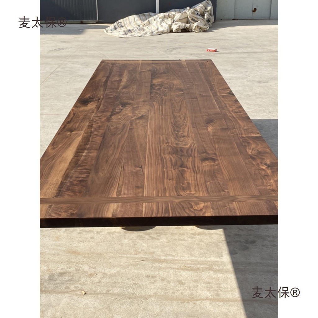 J-H/Black Walnut Wood Desktop Board Computer Dining Table Square Round ...