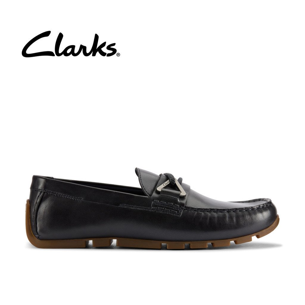 Clarks Mens Oswick Trim Loafers - Navy Leather Kasut Lelaki | Shopee ...