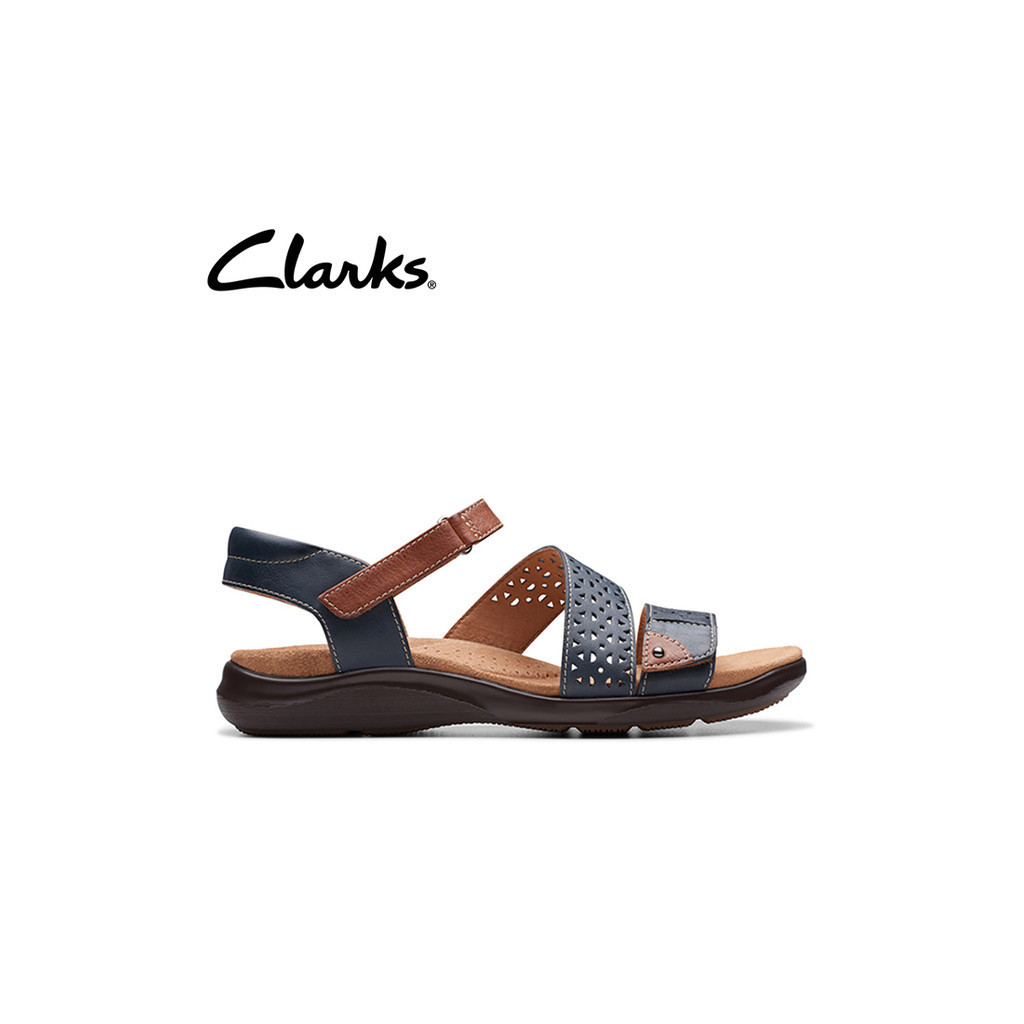 Clarks Womens Kitly Way - Navy Leather | Shopee Malaysia