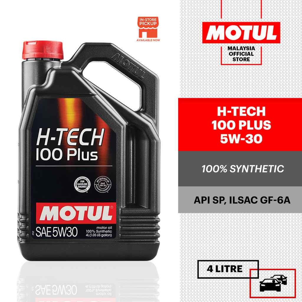 MOTUL H-TECH 100 PLUS 5W30 4L Minyak Enjin 100% Sintetik SP | Shopee ...