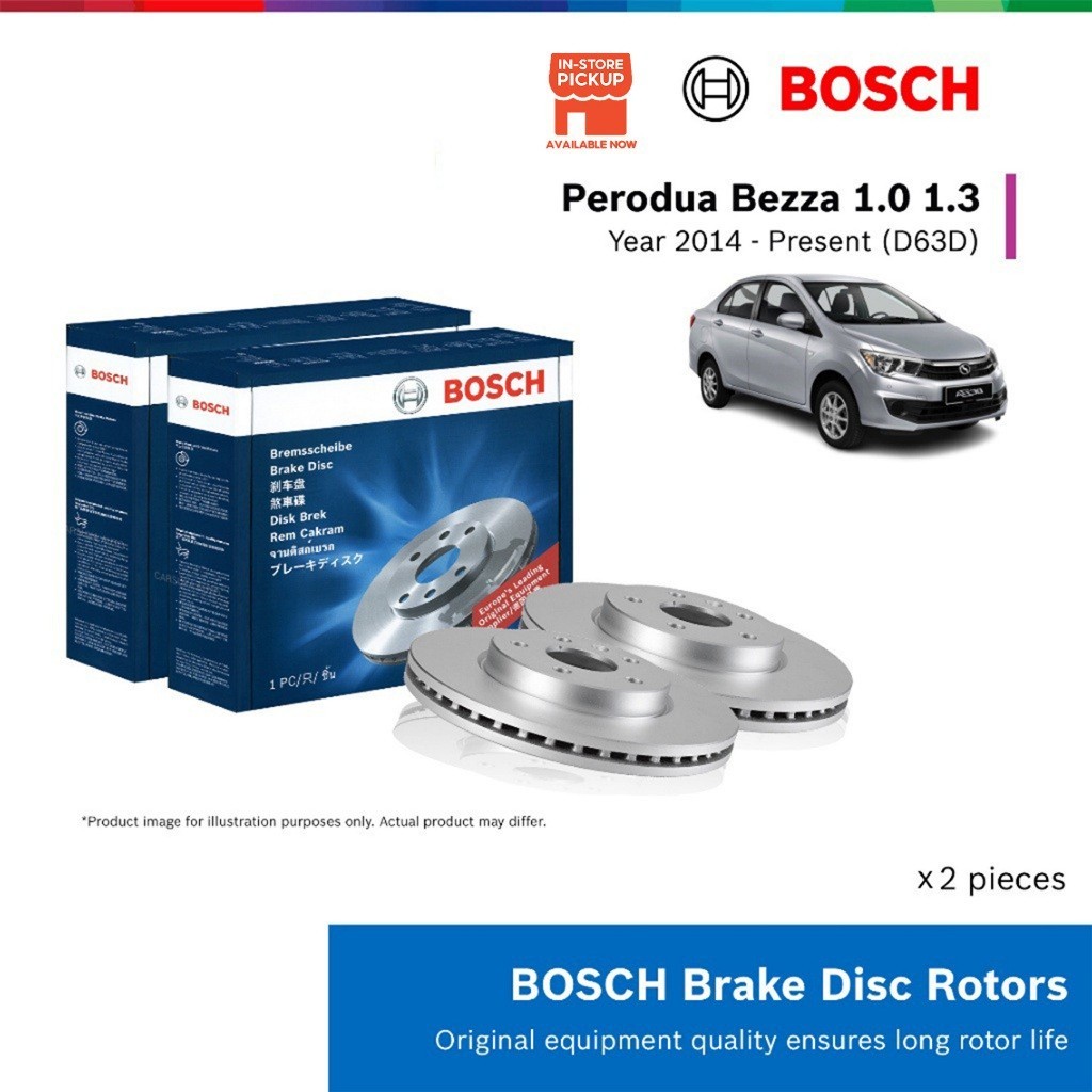 Bosch Front Brake Disc Rotor for Perodua Bezza 1.0 1.3 D63D (2014 ...