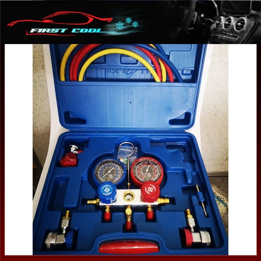 R134 GAS Air Conditioning Air Cond Diagnostic A/C Manifold set Gauge ...