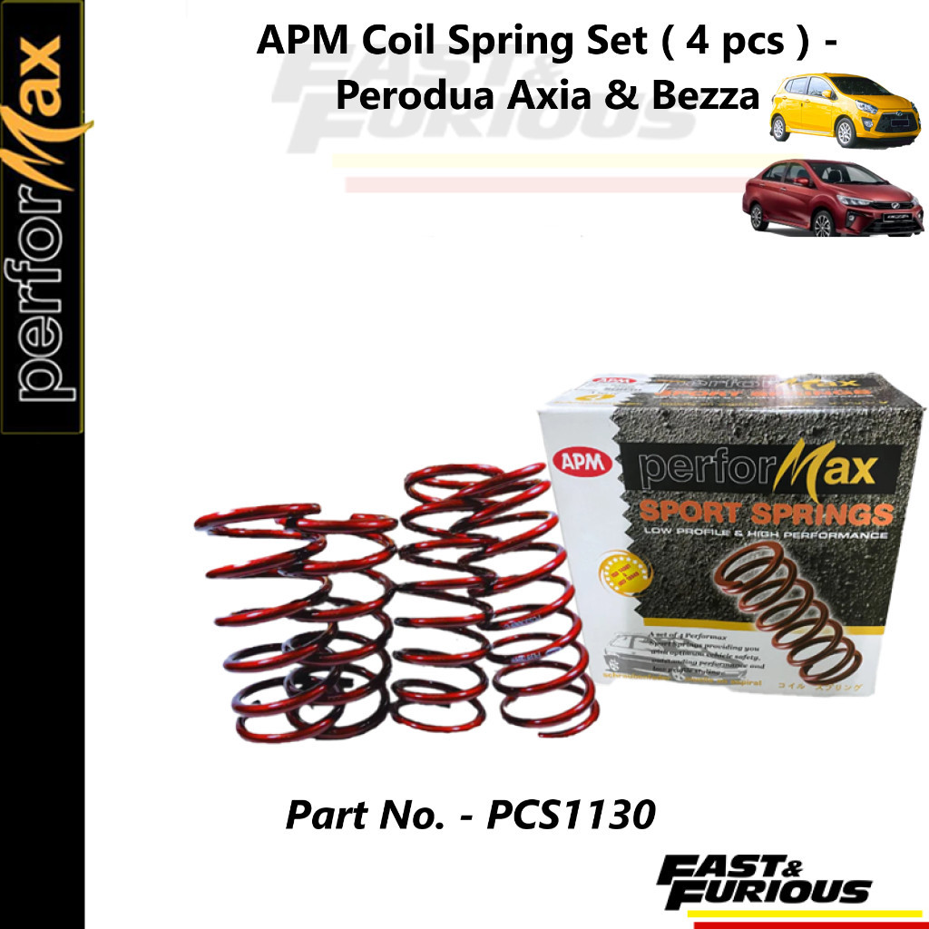 APM PERFORMAX Coil Spring Set ( 4 pcs ) - Perodua Axia & Bezza ( PCS ...