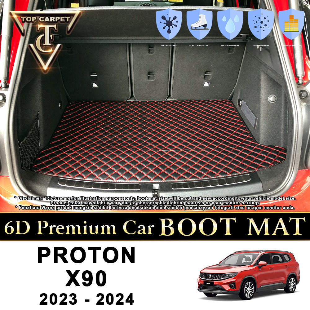 Top Carpet PROTON X90 ( 2023 - 2025 ) Car Boot Mat PU Leather Cargo Mat ...