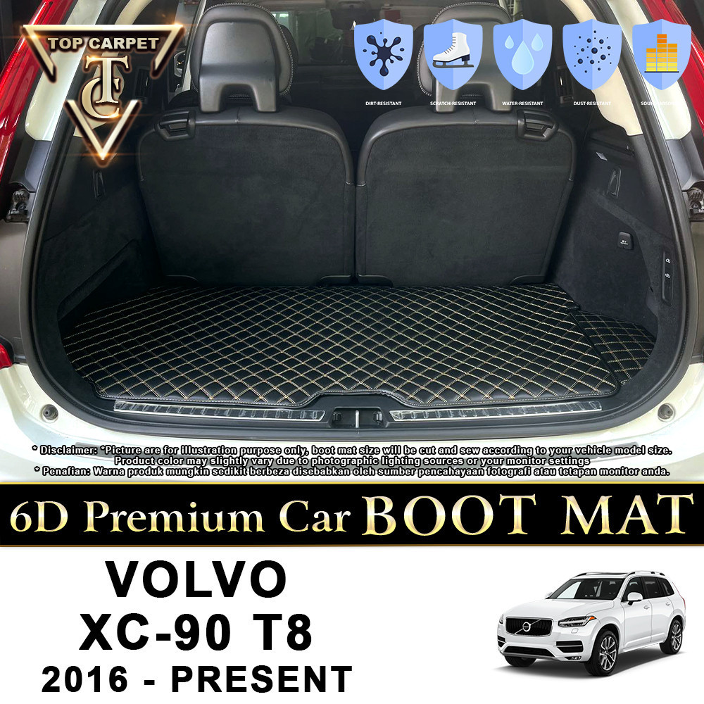 Top Carpet VOLVO XC-90 T8 (2016- 2025 ) XC90 HYB Car Boot Mat PU ...