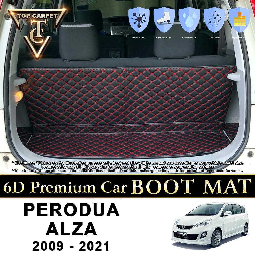 Top Carpet PERODUA ALZA ( 2009 - 2021 ) Car Boot Mat PU Leather Cargo ...