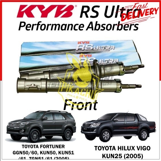 ORIGINAL KYB RS ULTRA KAYABA TOYOTA HILUX VIGO KUN25 / 26 & TOYOTA FORTUNER FRONT REAR ABSORBER ...