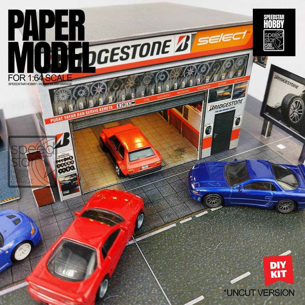 1:64 Bridgestone Tyreshop Base #B1 - Diorama Paper Model Speedstar hobby | Shopee Malaysia