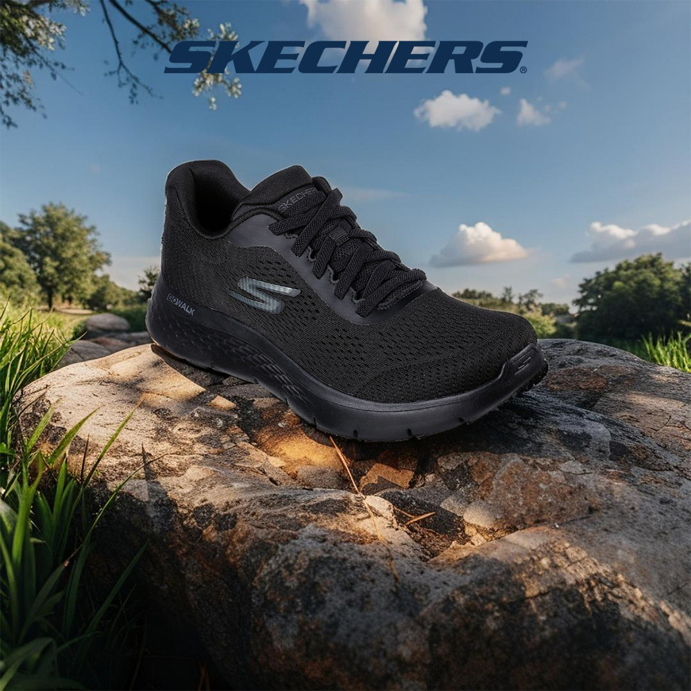 Skechers Men Go Walk Flex Remark Shoes - 216486-BBK Air Cooled Goga Mat ...