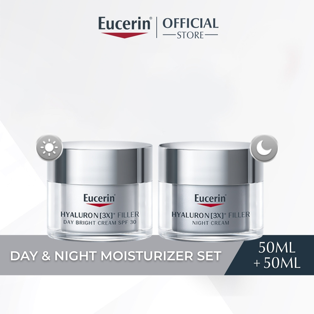 Eucerin Hyaluron Filler [3X]+ Day Cream 50ml + Night Cream 50ml | Moisturizer | Anti Aging ...