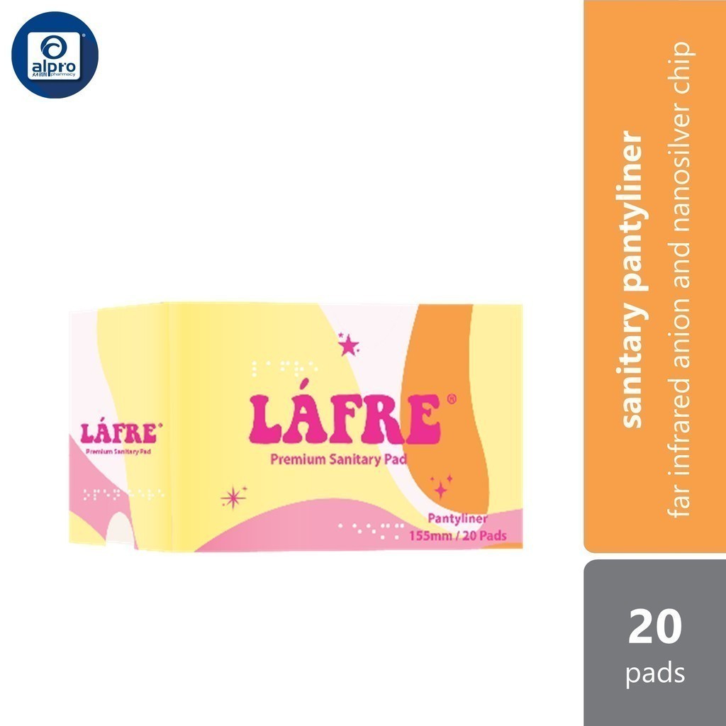 Lafre Lady Anion Far-IR Layer Sanitary Pads Pantyliner (155mm x 20's ...