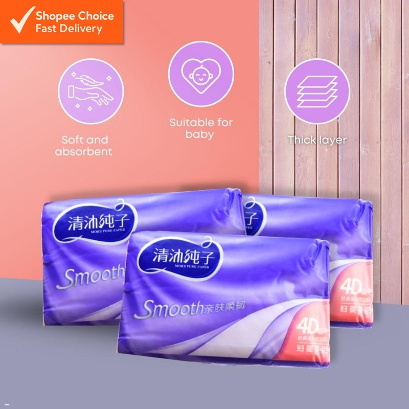 4D Deco Embossed Thick Facial Tissue 320 sheets Tisu Travel Pack ...