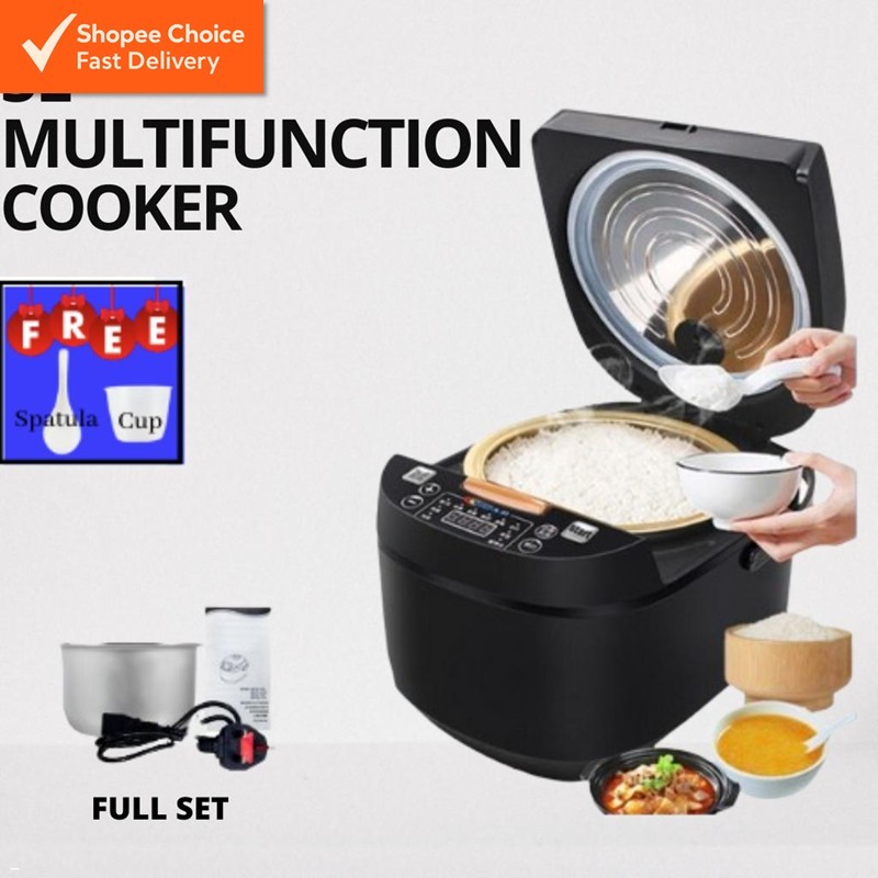 [Shopee Choice] 5L Digital Rice Cooker with Steamer Smart Screen Multifunctional Non-stick ...