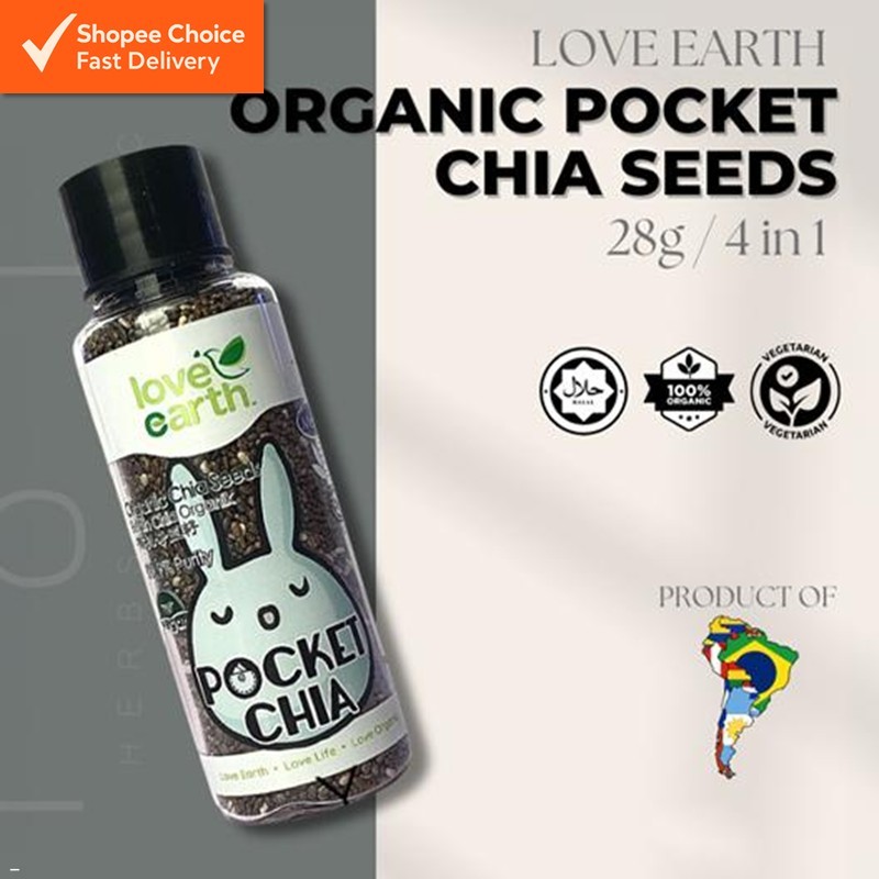 [Shopee Choice] 【Love Earth】Organic Pocket Chia Seeds | Shopee Malaysia