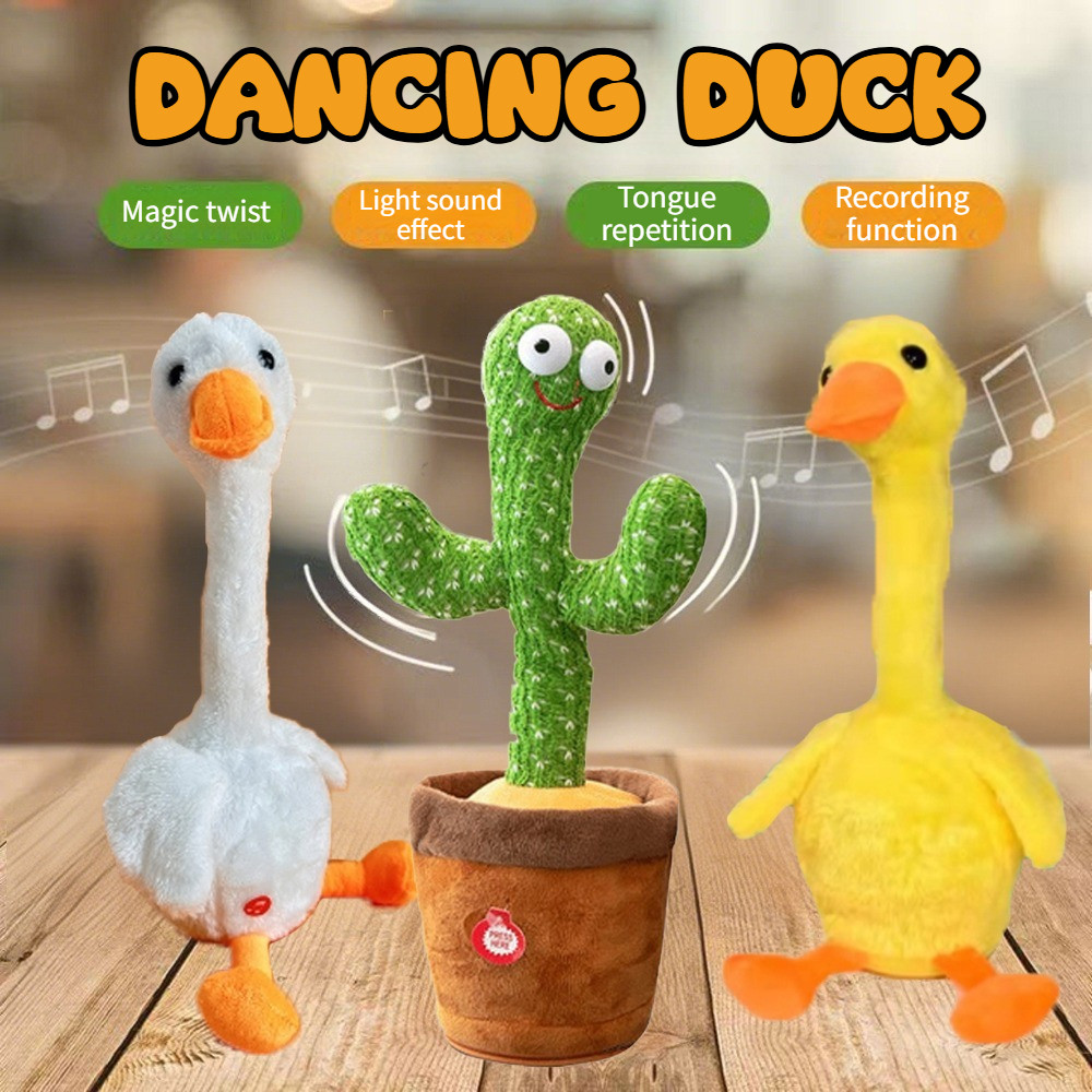 Plush Duck Toy Can Sing and Dance Imitate Sounds Electronic Duck Toy ...