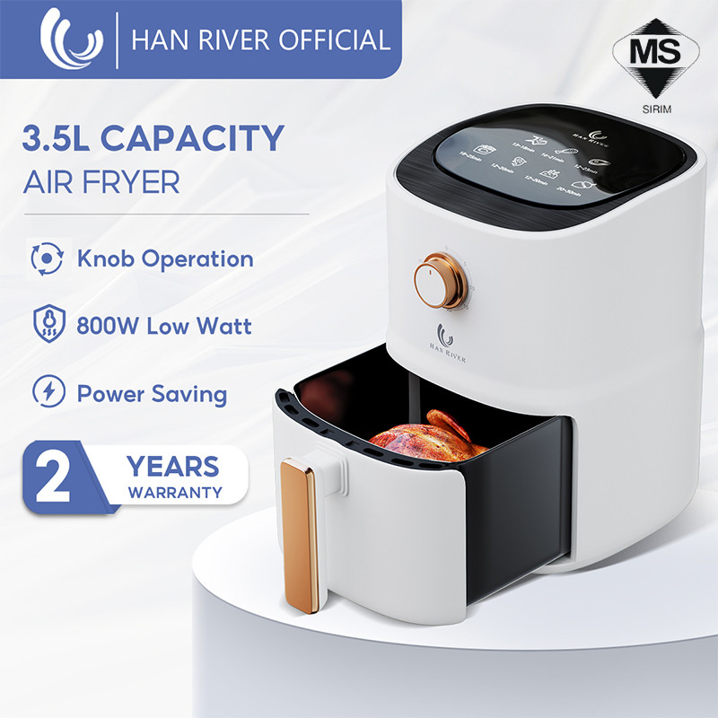 HAN RIVER Air Fryer 3.5L Non-Stick Coating Oil Free Smokeless ...
