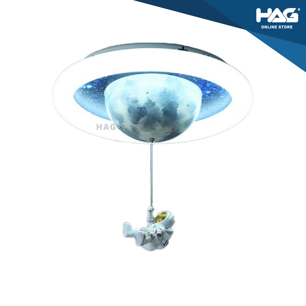HAG® Acrylic Ceiling Light (3 Color LED) Kids Room Light Astronaut Blue ...