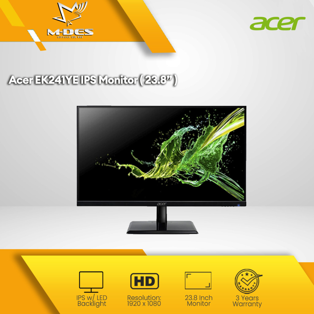Acer EK241Y E 23.8" (1920 x 1080) 1ms 100Hz IPS Monitor (VGA+HDMI) / 3 ...