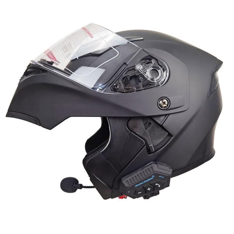 DOT Bluet-ooth Integrated Modular Flip up Motorcycle Helmet Full Face ...