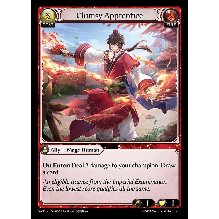 Clumsy Apprentice | AMB - 97 - U | Ally — Mage Human [GATCG SINGLES ...